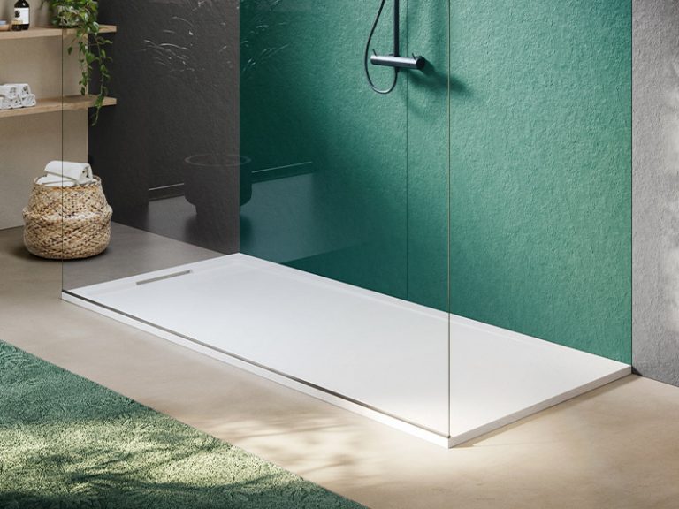 Halo Slate e Unic Slate: i nuovi piatti doccia di Acquabella
